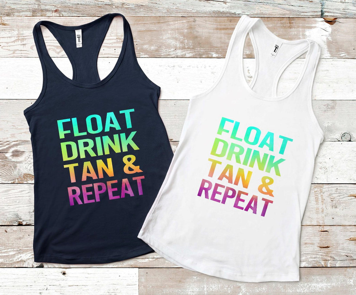 Float Drink Tan & Repeat Tropical Colors Screen Print Transfer - HIGH ...