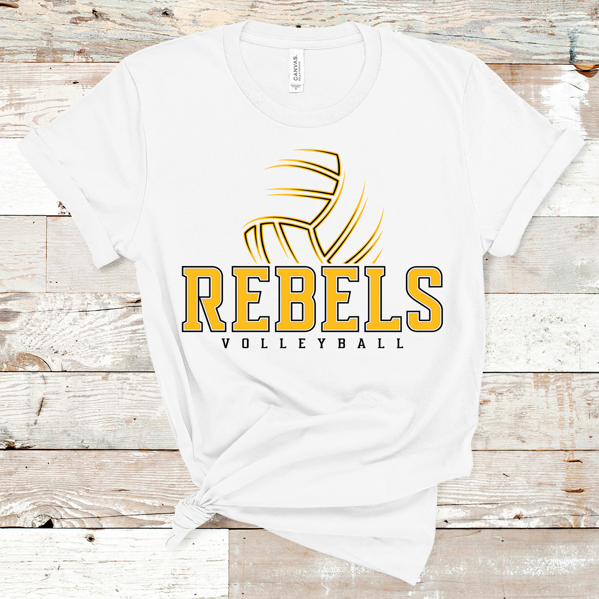 Rebels Volleyball Gold and Black Text Direct to Film Transfer - 10 to ...