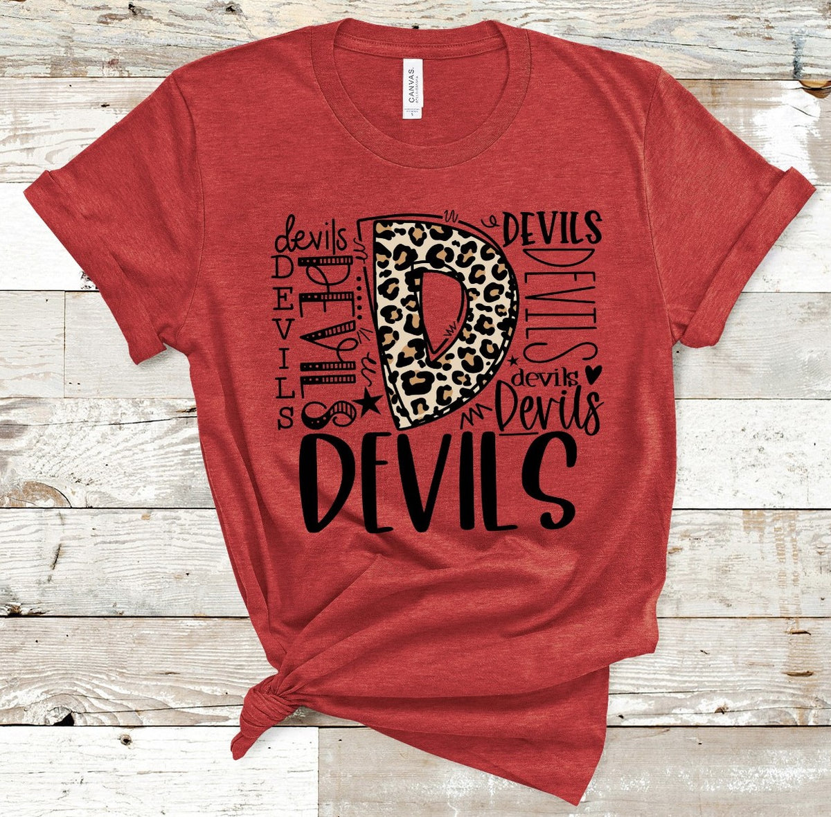 Devils Leopard Typography Word Art Direct to Film Transfer - 10 to 14 ...