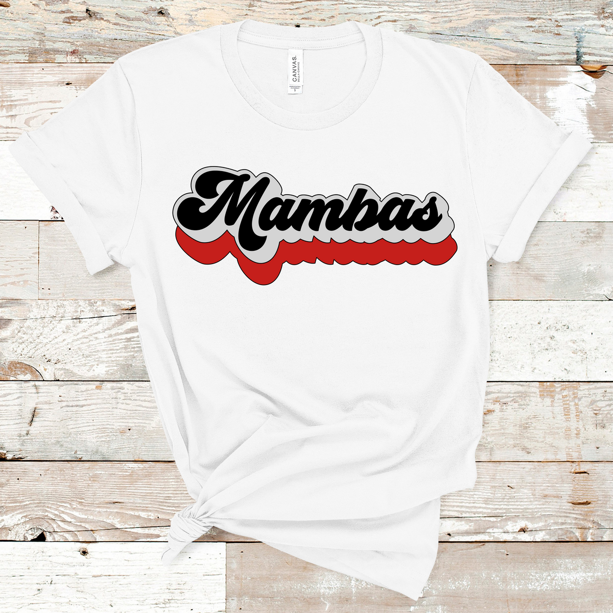 Mambas Retro Font Red, Gray, and Black Direct to Film Transfer - 10 to ...