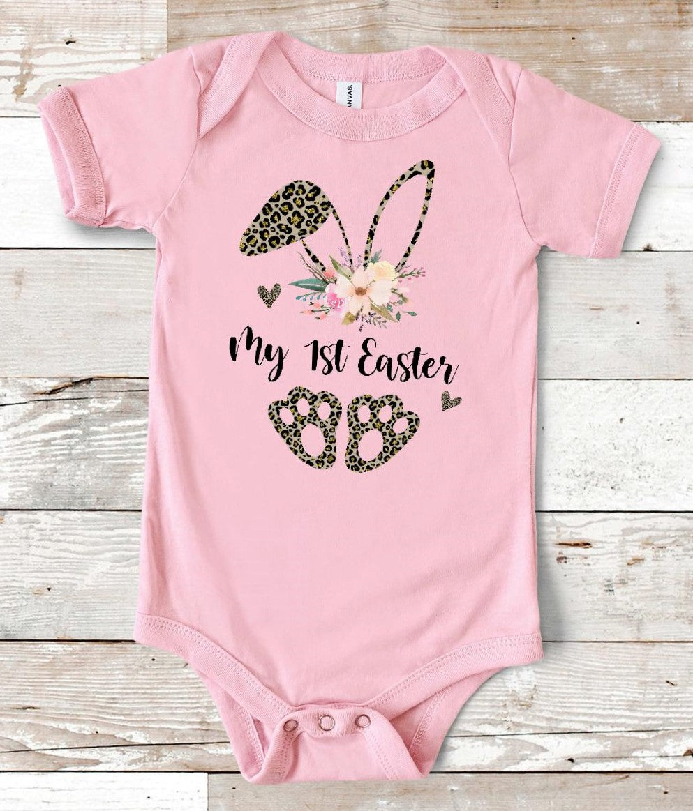 My 1st Easter Leopard Easter Bunny Infant Size Screen Print Transfer ...