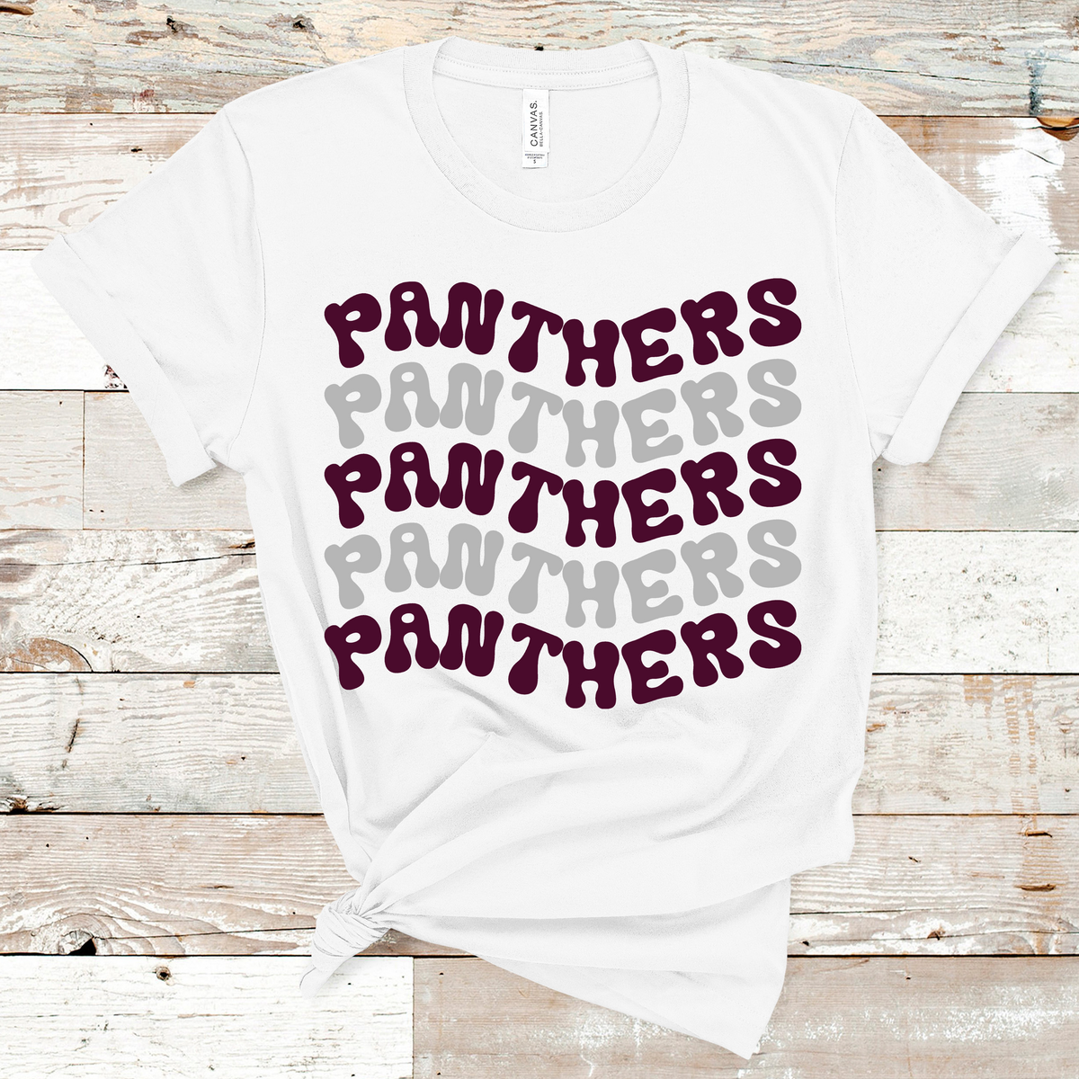 Panthers Wavy Retro Mascot Maroon and Gray Direct to Film Transfer - 1 ...
