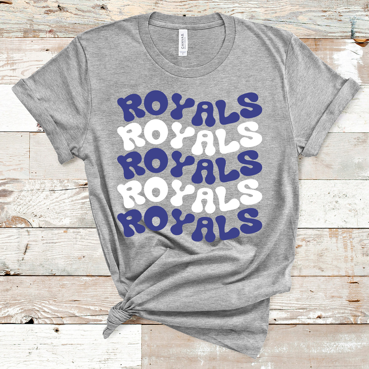 Royals Wavy Mascot Royal Blue and White Direct to Film Transfer - 10 t ...