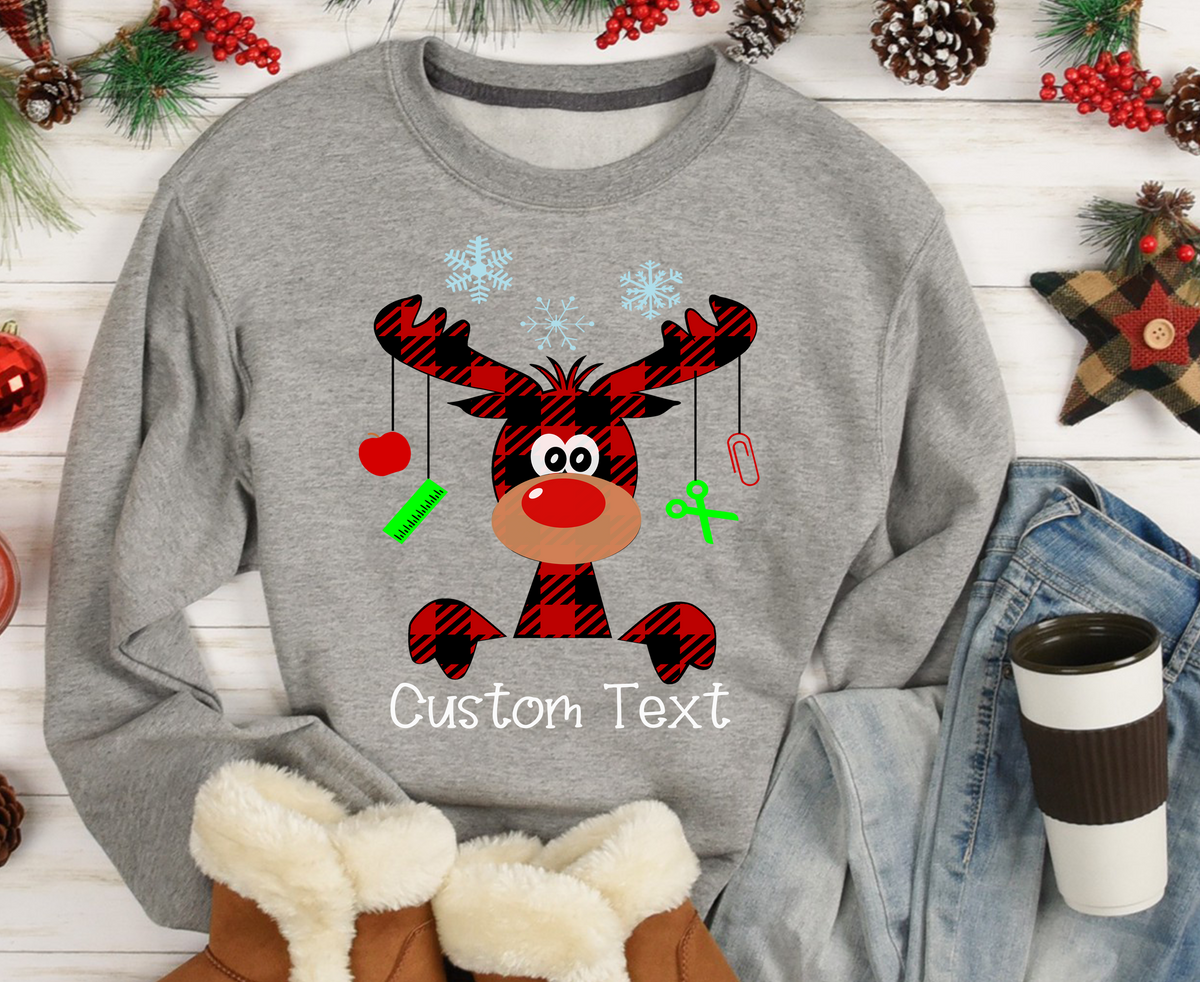 Teacher Moose with Customized Text Direct to Film Transfer - 10 to 14 ...