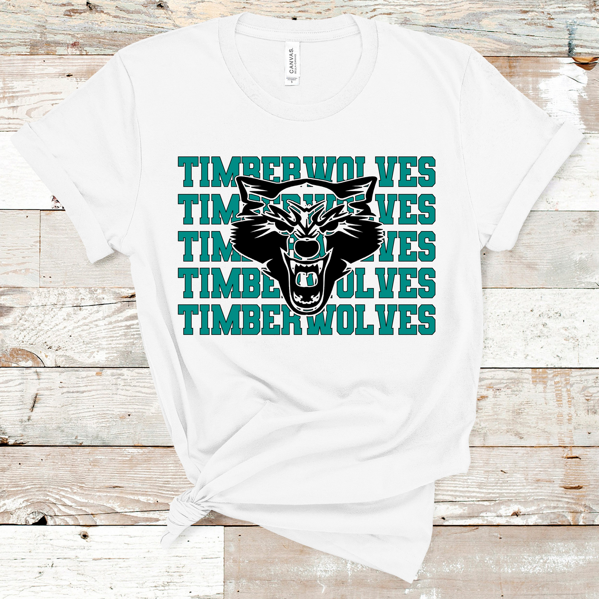 Timberwolves Mascot Teal and Black Adult Size Direct to Film Transfer ...