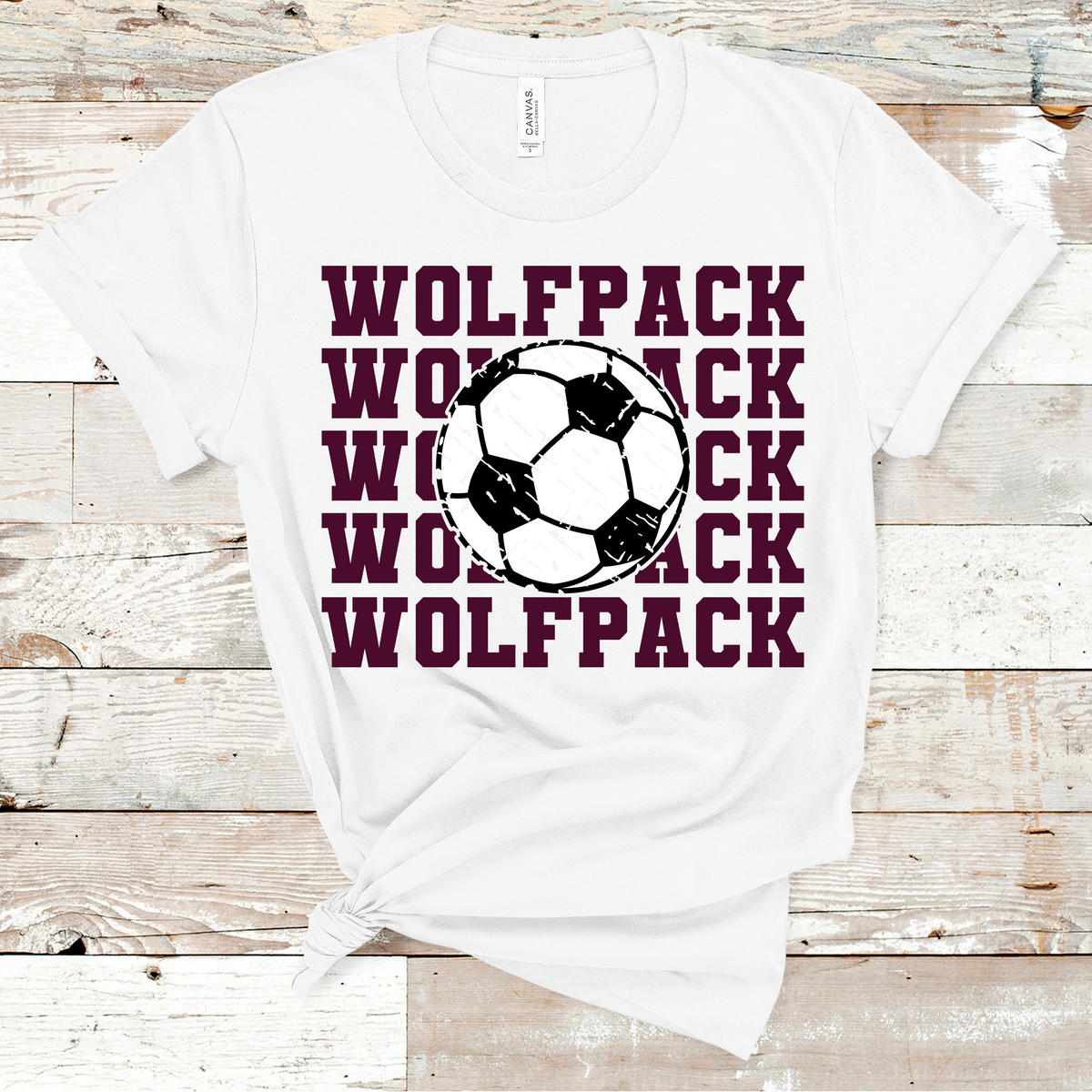 Wolfpack Stacked Mascot Soccer Maroon Text Direct to Film Transfer - 1 ...